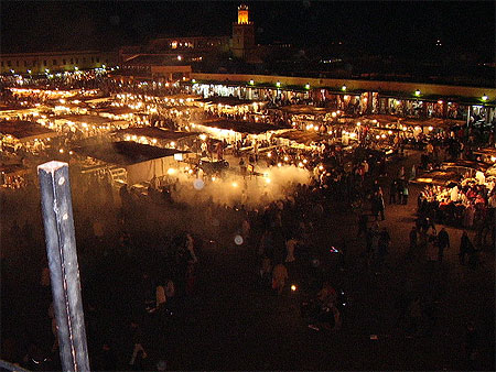 Jamma Fna by night : Nuit : Place Jemaa-el-Fna : Médina : Marrakech ...