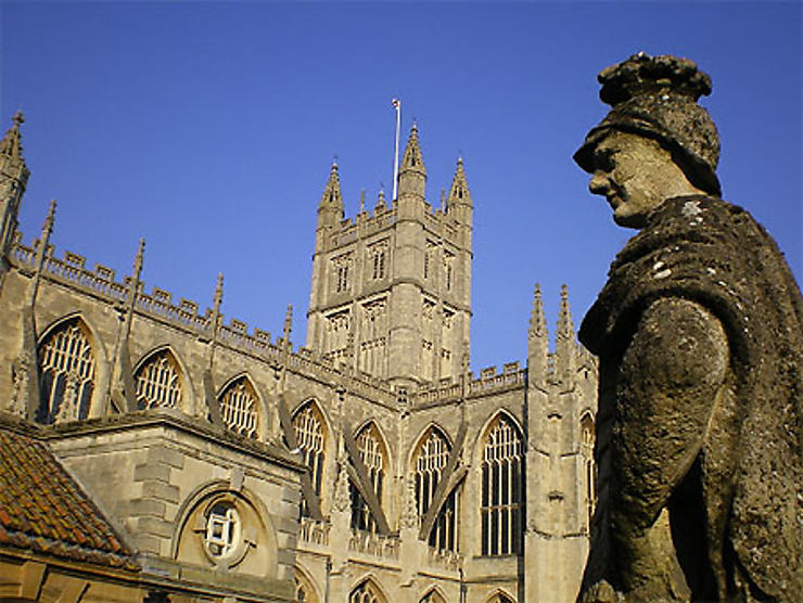Bath from The Roman Bath : Statues : Eglise : Abbey Church : Bath ...