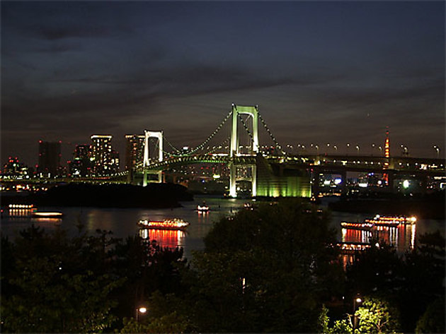 Baie de Tokyo : Ponts : Nuit : Quartier d'Odaiba : Tokyo : Routard.com